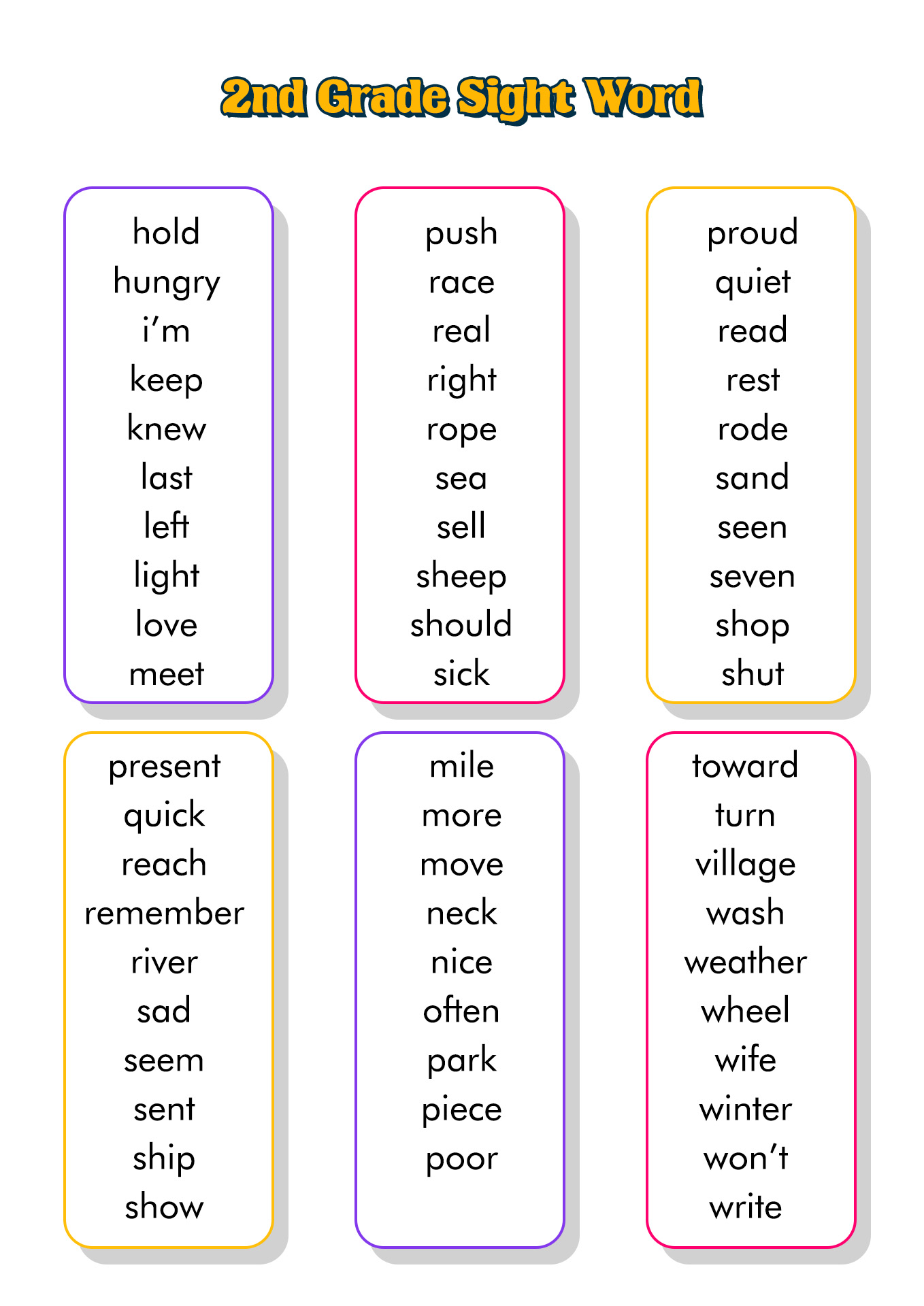 15 First 100 Sight Words Printable Worksheets Worksheeto