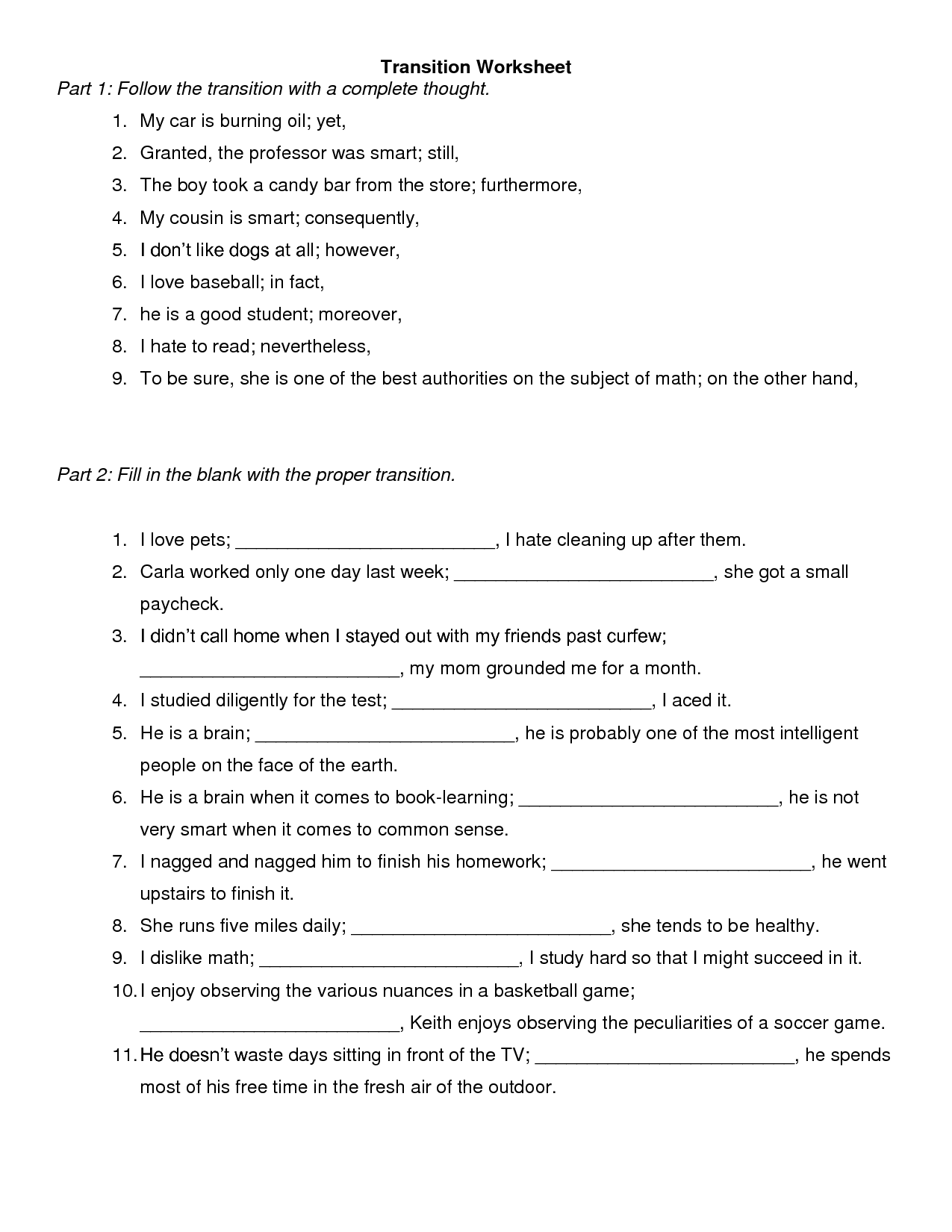 16 Transition Words 4th Grade Worksheet / worksheeto.com 16 Transition Words 4th Grade Worksheet / worksheeto.com