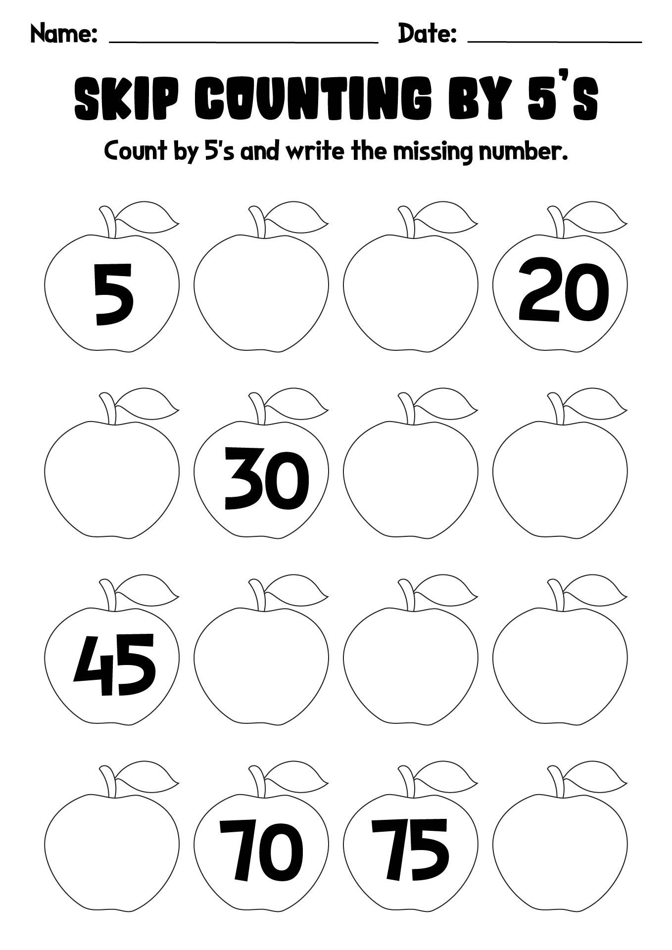12 Worksheets Counting By 5S Printable Worksheeto