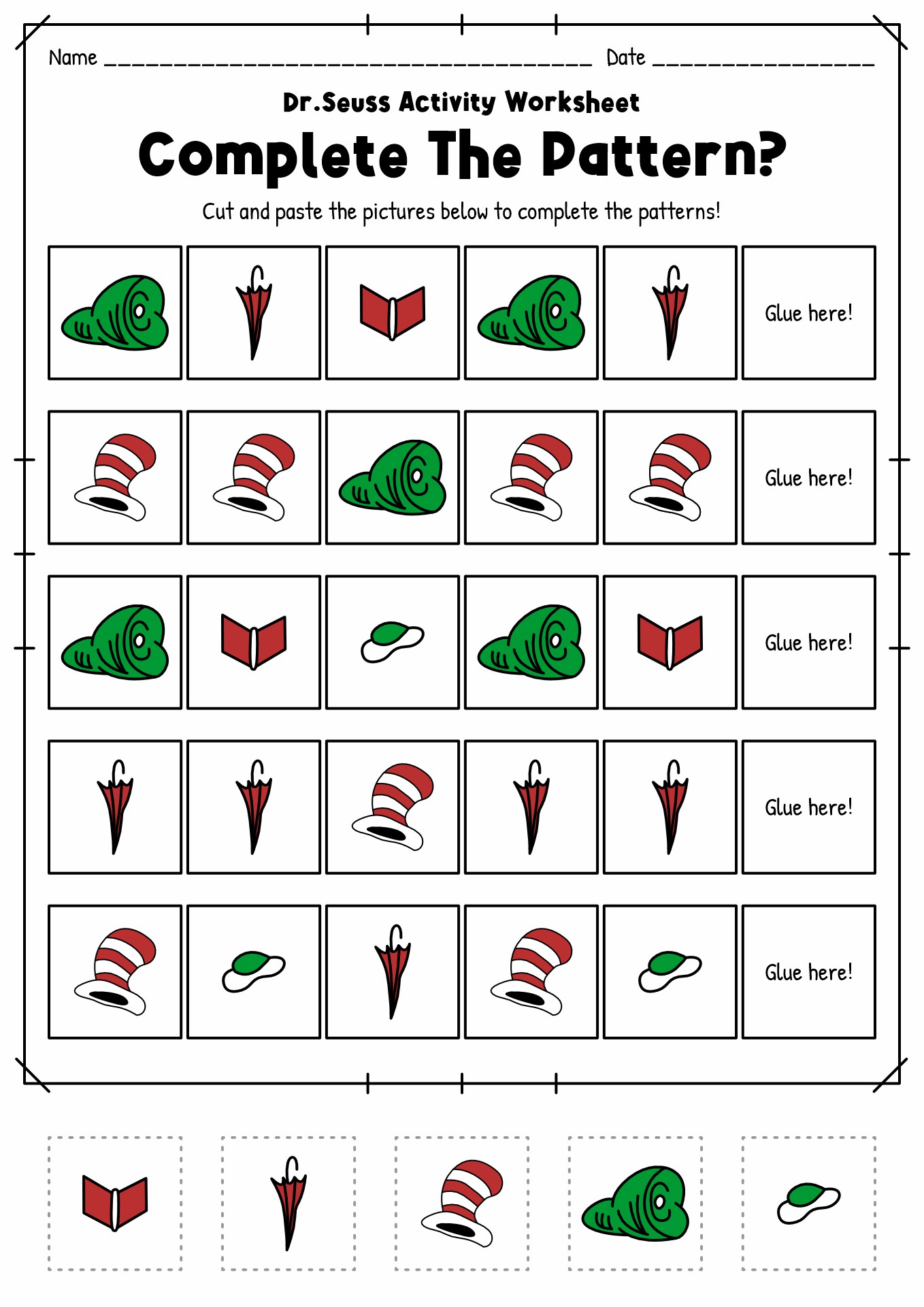 Dr Seuss Printables Preschool
