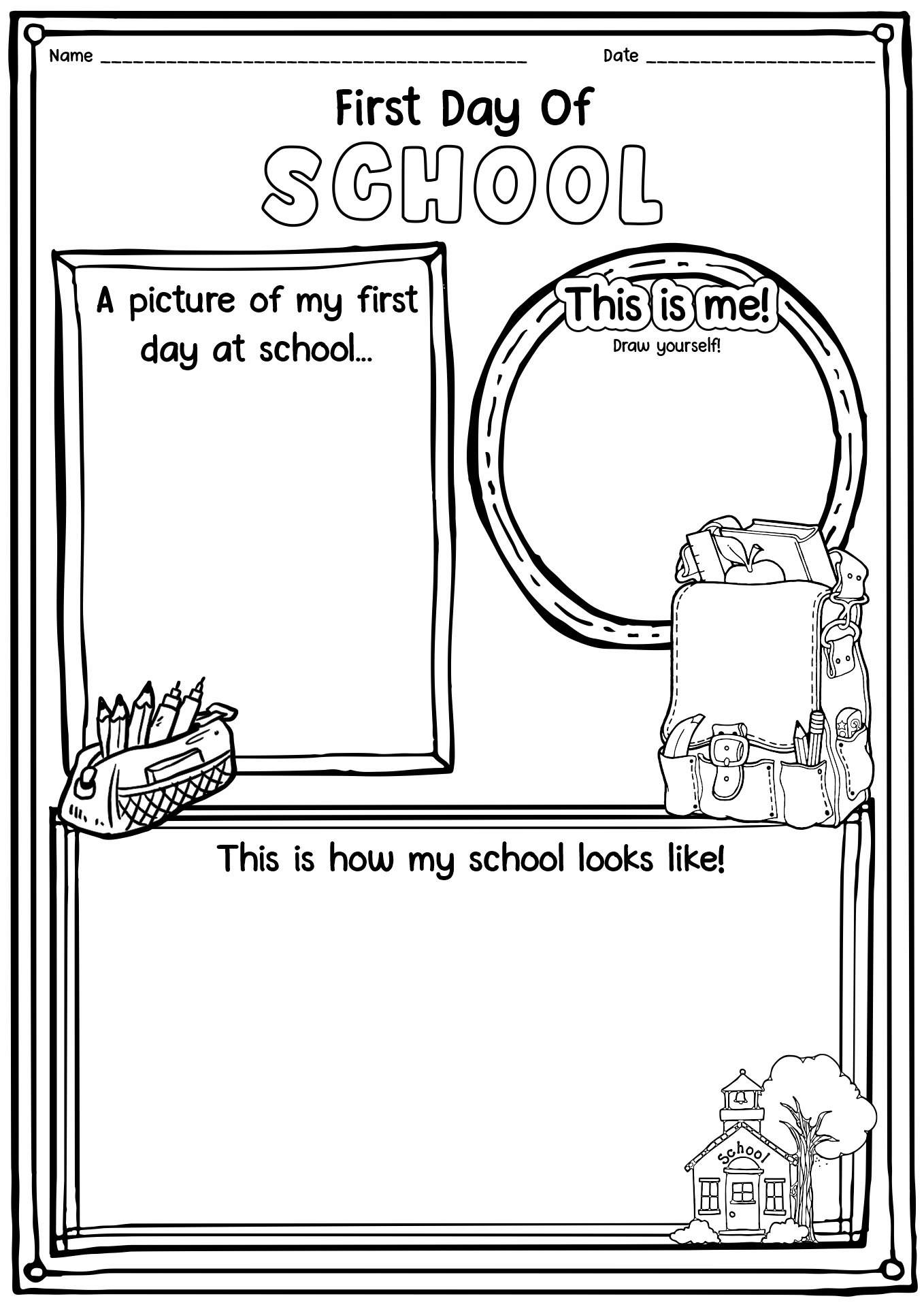 15 First Day Of School Worksheets Free PDF At Worksheeto