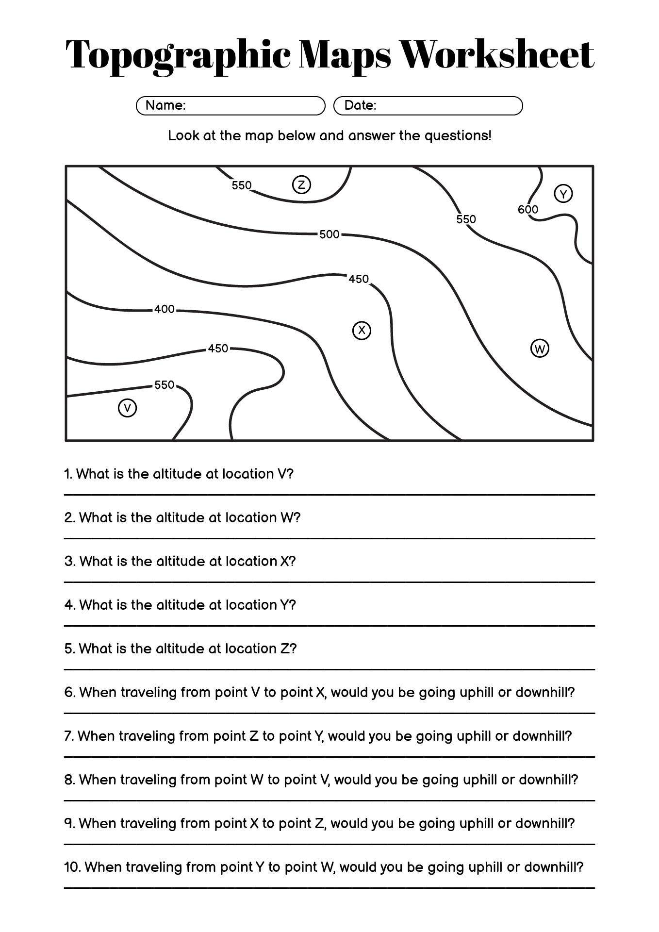 Contour Map Worksheet Chart Sheet Gallery SexiezPicz Porn