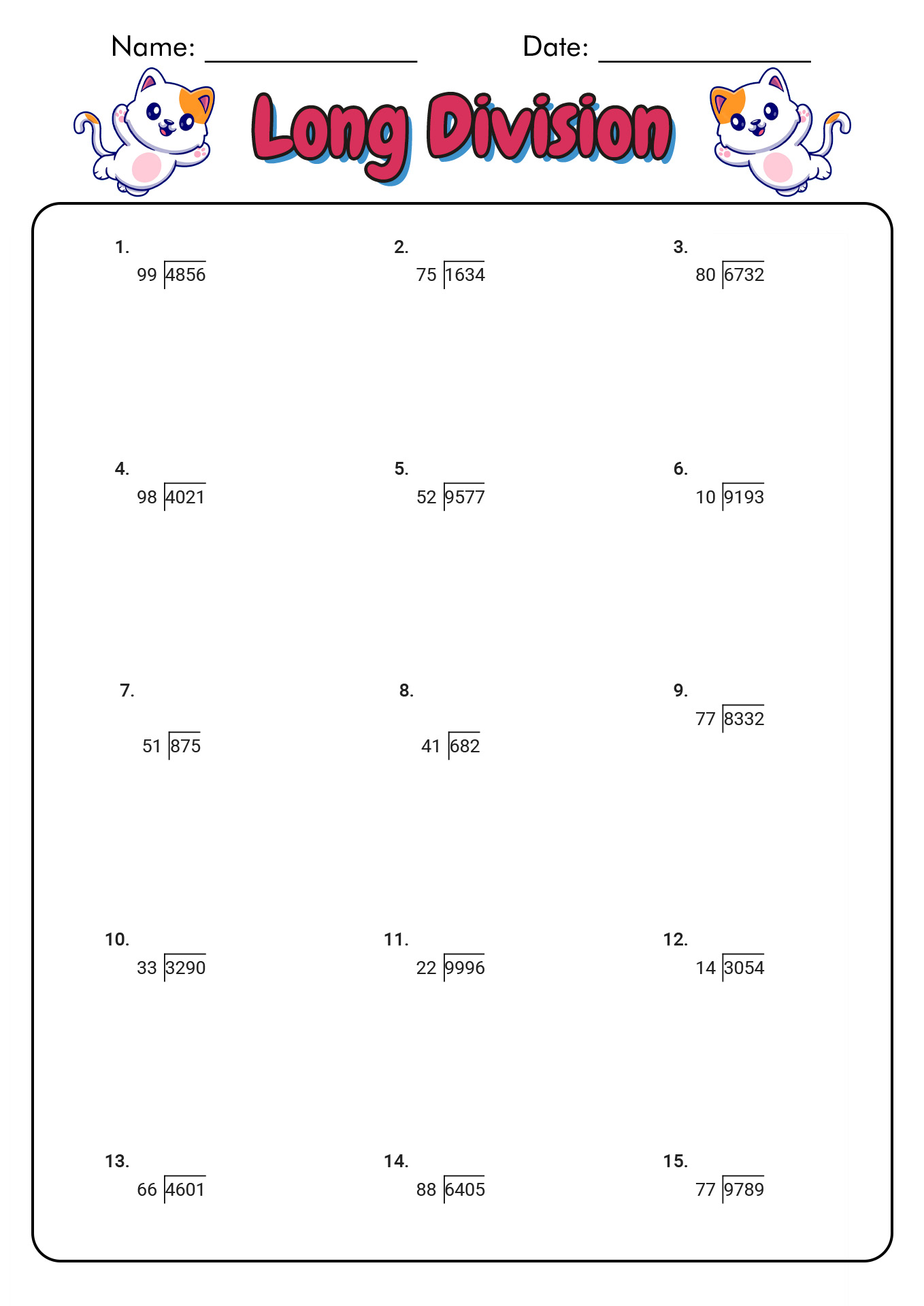 14 Long Division Worksheets 6th Grade Worksheeto