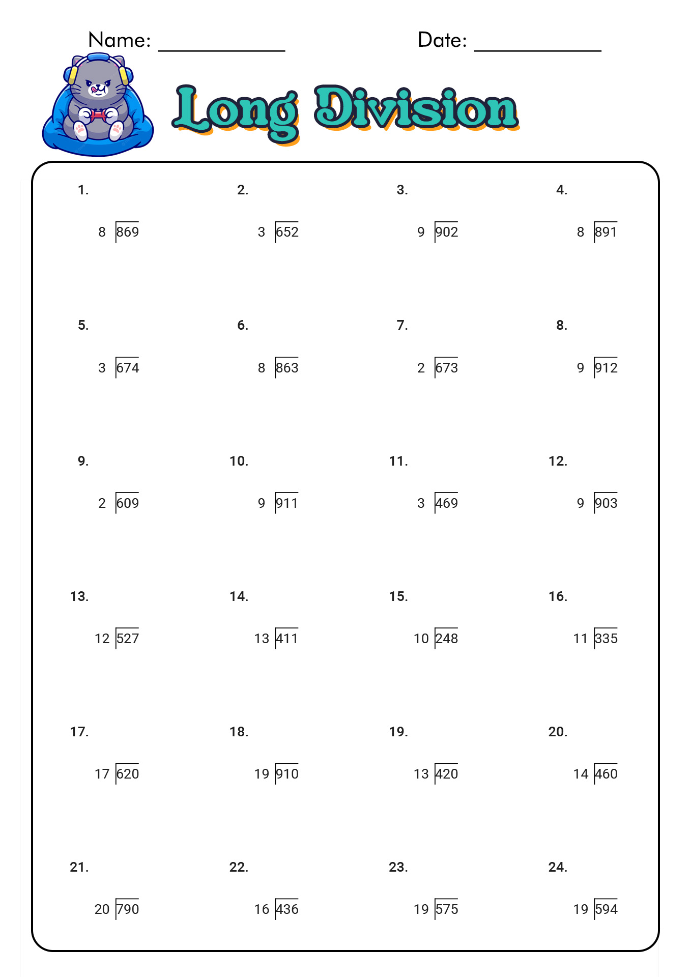 14 Long Division Worksheets 6th Grade Worksheeto