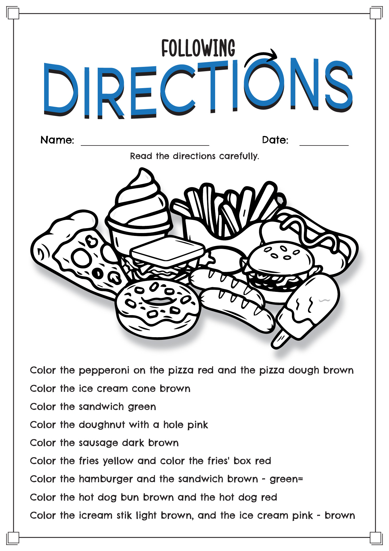 17 Following Directions Worksheets Grade 3 Worksheeto