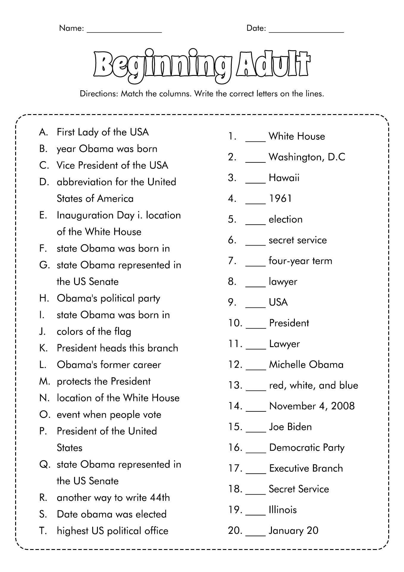 16 Adult ESL Worksheets Worksheeto