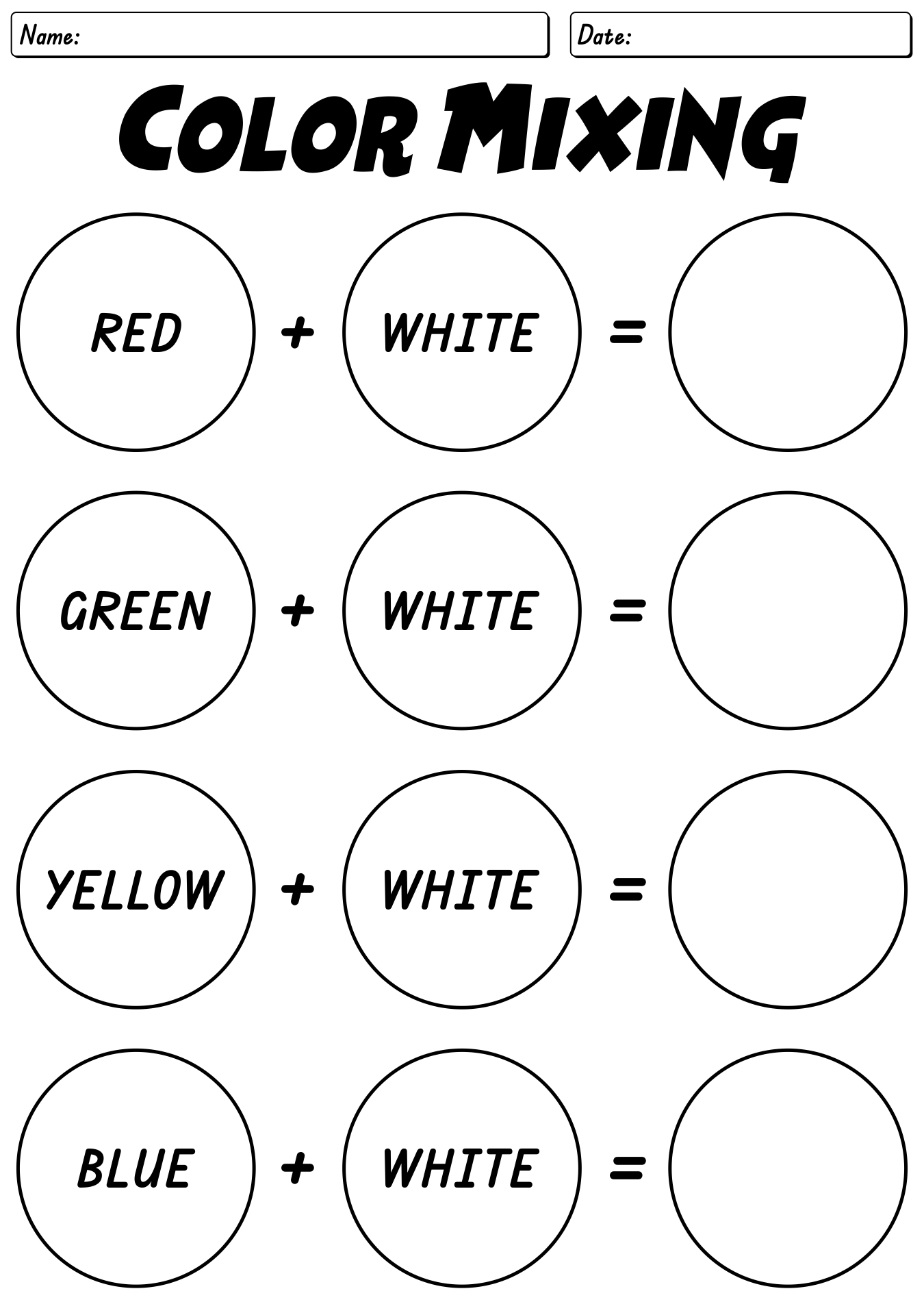 15 Color Mixing Worksheet Printable Free PDF At Worksheeto
