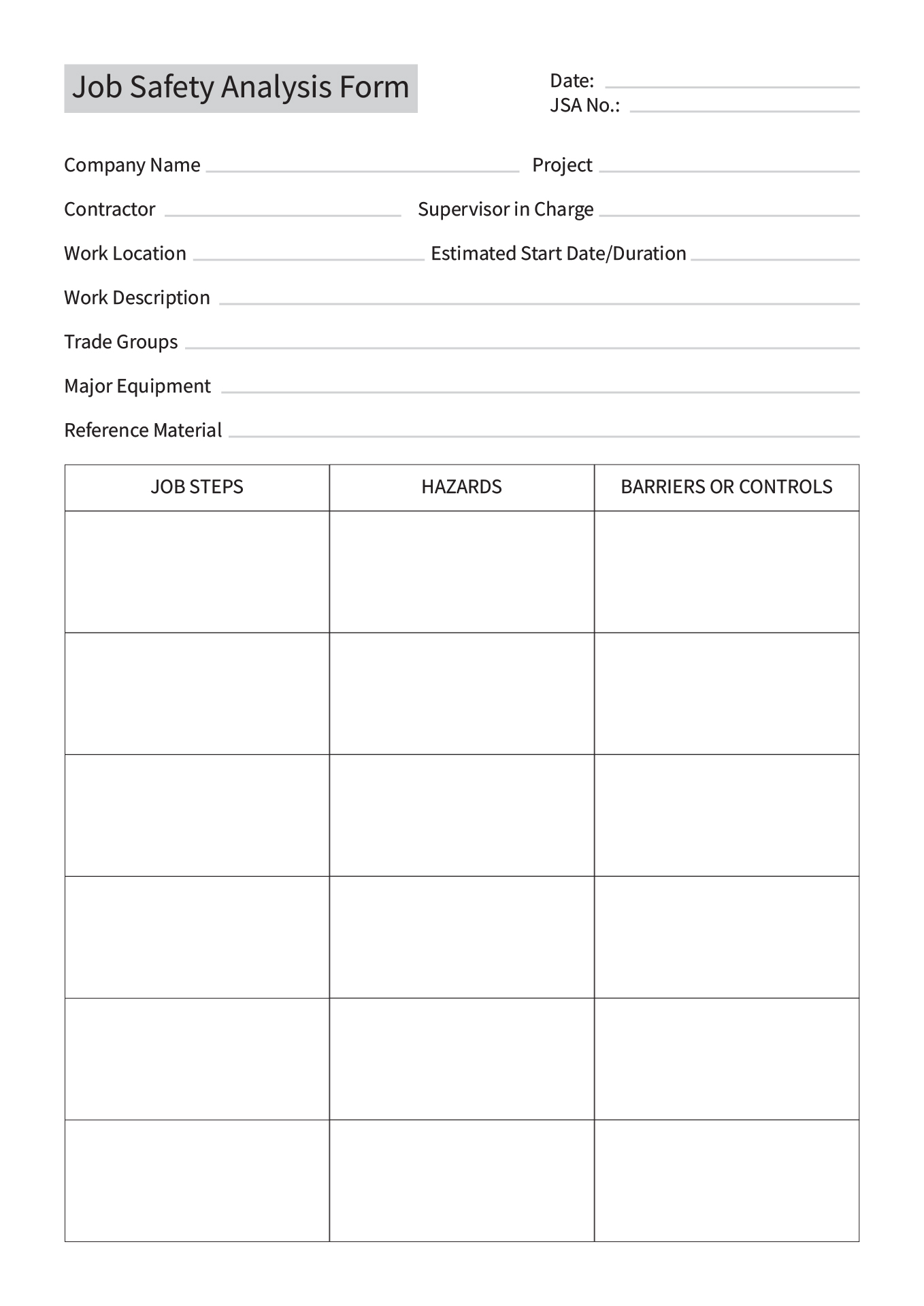 Electrical Job Safety Analysis Form At Anna Waugh Blog Electrical Job Safety Analysis Form At Anna Waugh Blog
