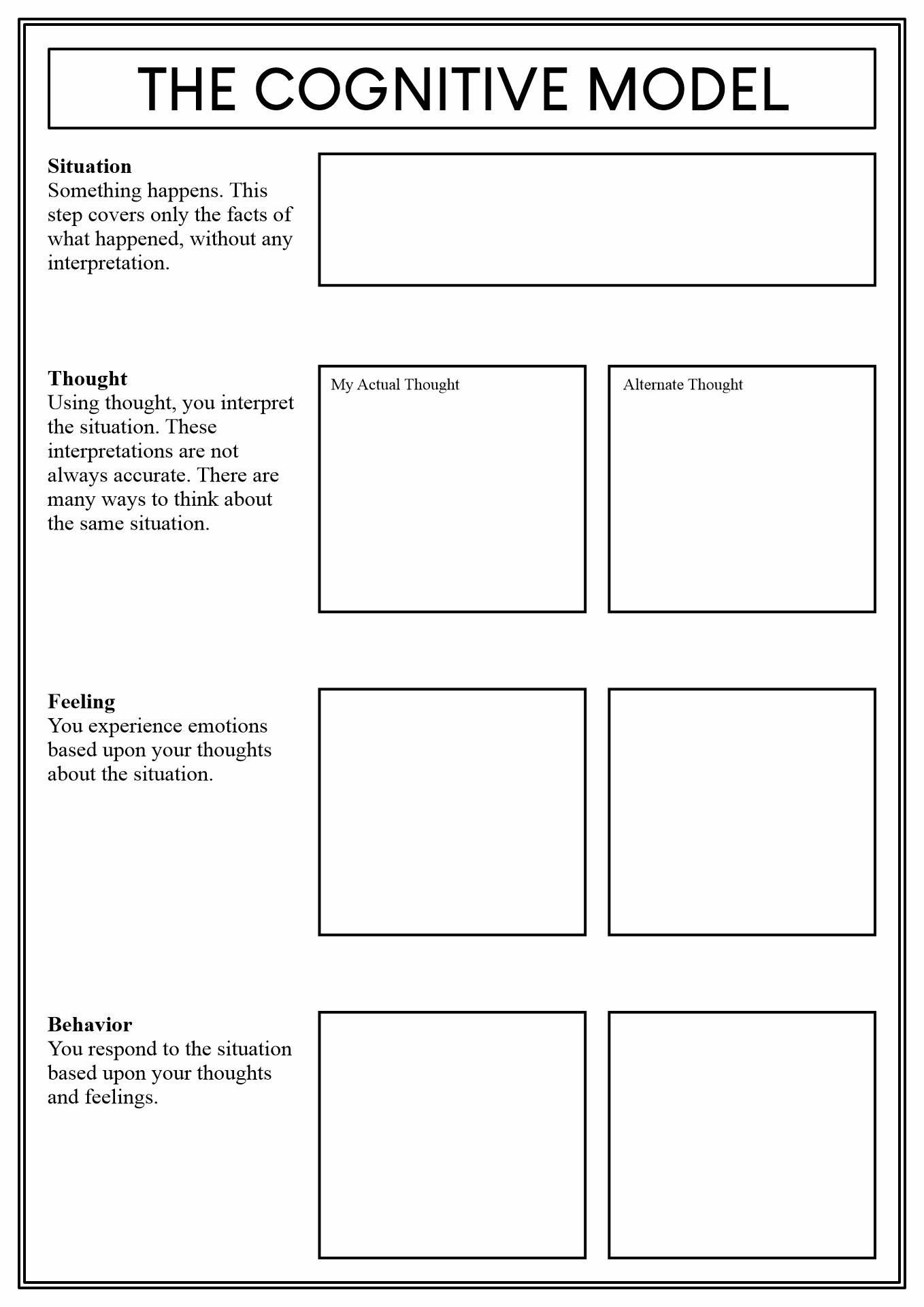 16 Cognitive Behavioral Therapy Worksheets Worksheeto