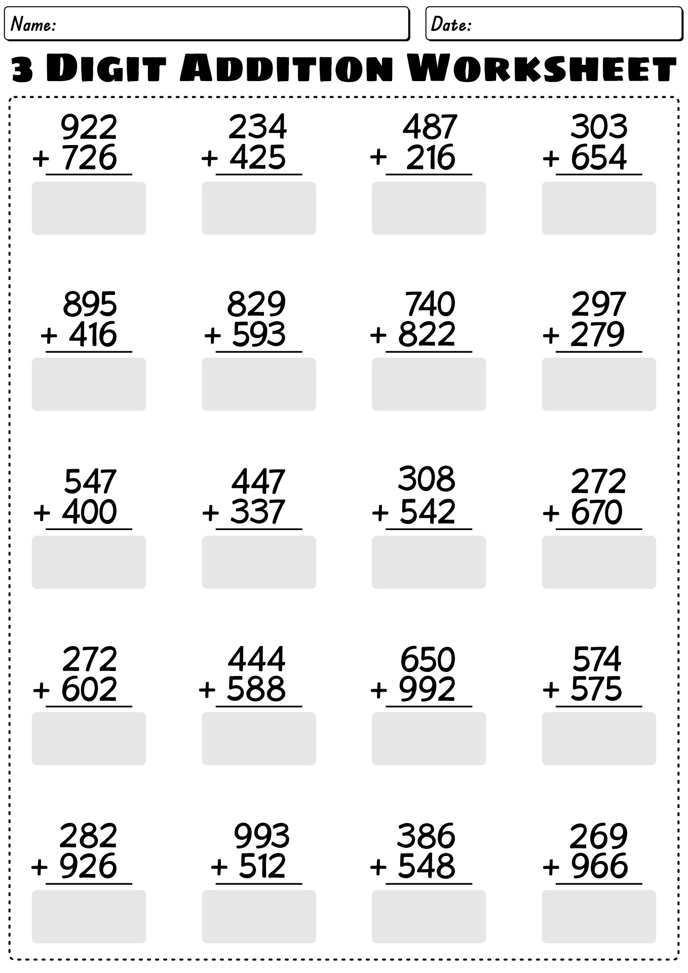 18 Three Digit Addition Worksheets Worksheeto