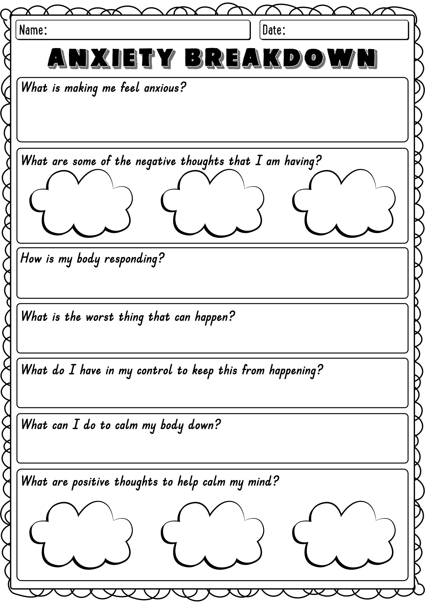 18 Anxiety CBT Worksheets For Therapy Worksheeto