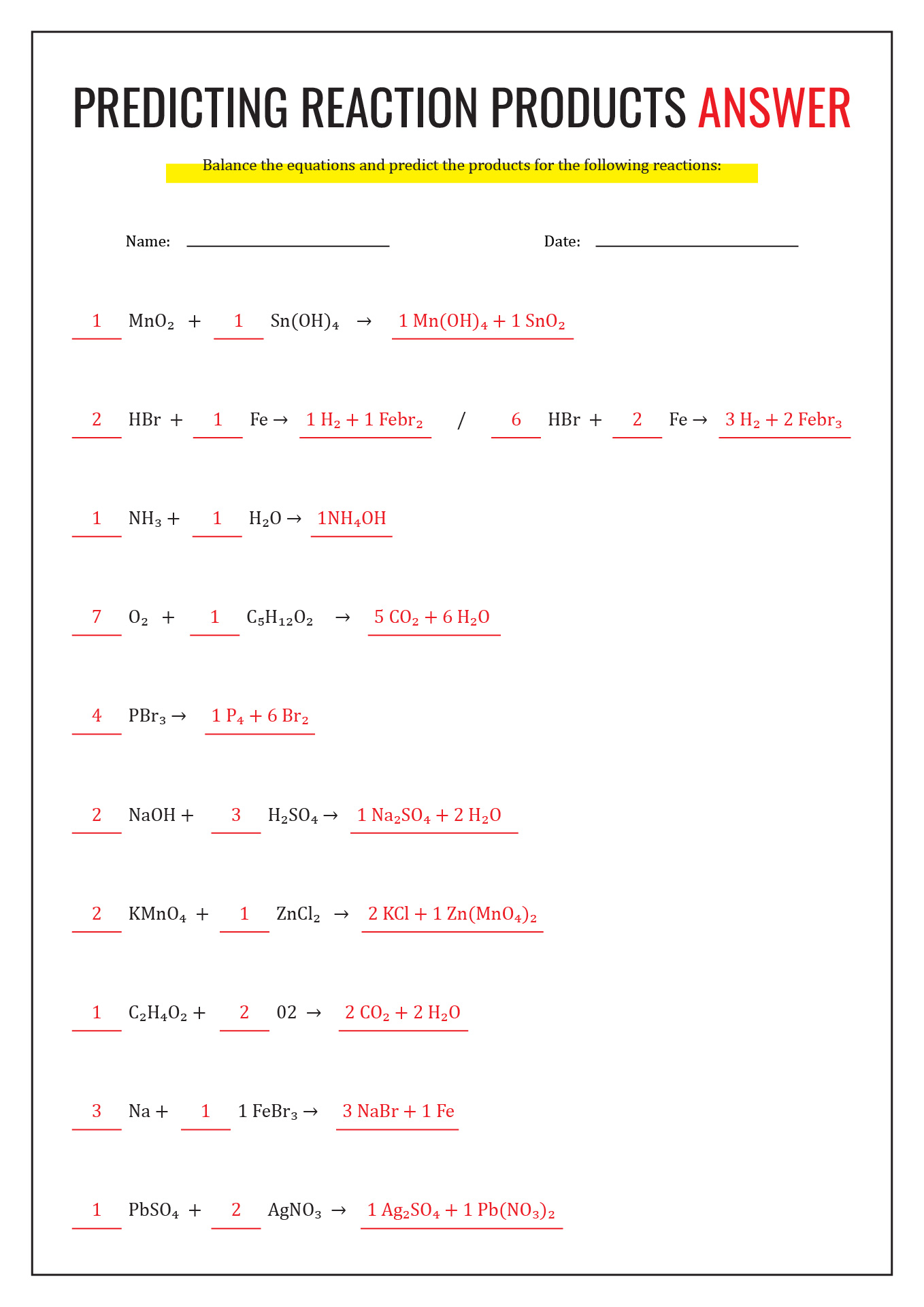 15 Balancing Chemical Reactions Worksheet Worksheeto 15 Balancing Chemical Reactions Worksheet Worksheeto