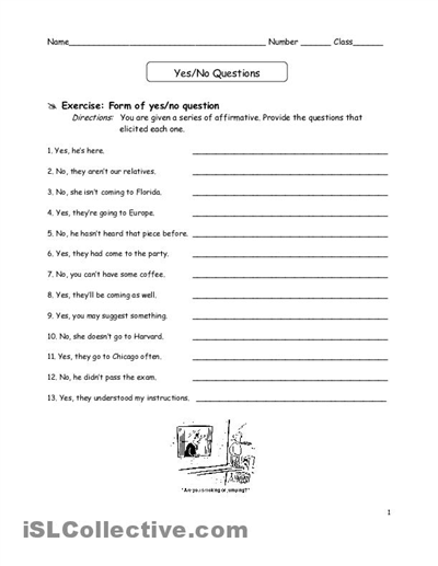 15 Yes No Questions Worksheets Spanish - Free PDF at worksheeto.com 15 Yes No Questions Worksheets Spanish - Free PDF at worksheeto.com