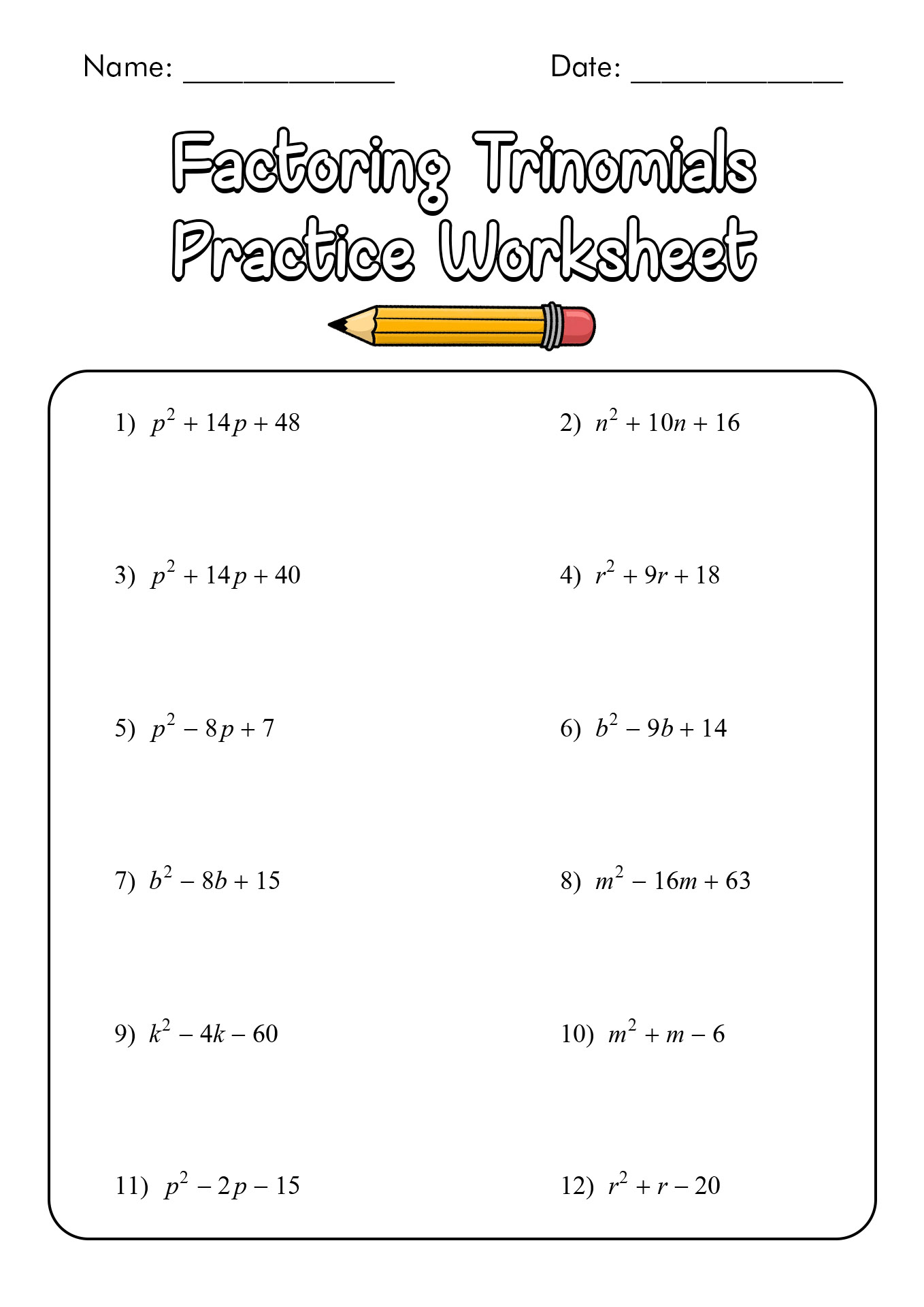 16 Factoring Polynomials Practice Worksheet And Answers - Free PDF at ... 16 Factoring Polynomials Practice Worksheet And Answers - Free PDF at ...