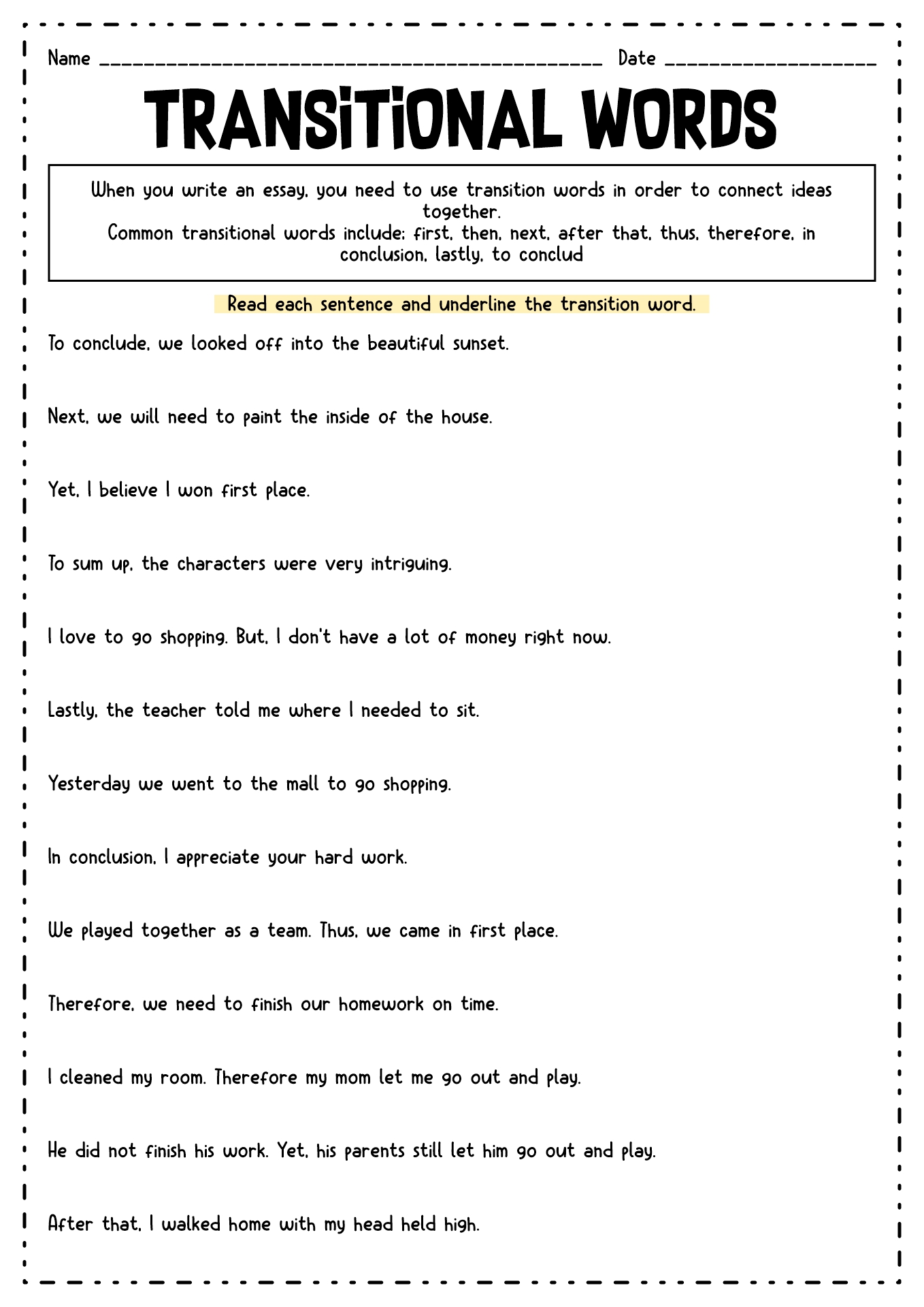 17 Worksheets Transition Words And Phrases Worksheeto 17 Worksheets Transition Words And Phrases Worksheeto