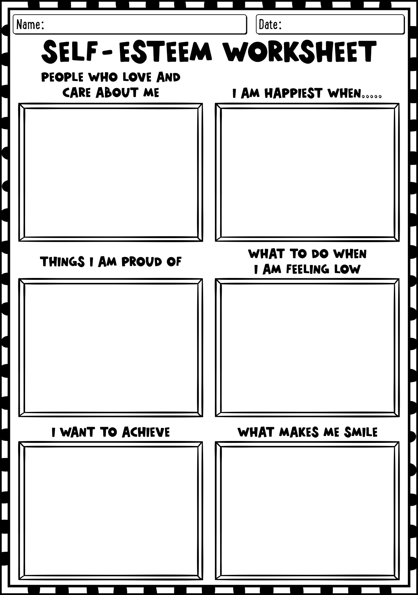 Self Esteem Worksheets For Kids Therapy 16 Self esteem Worksheets