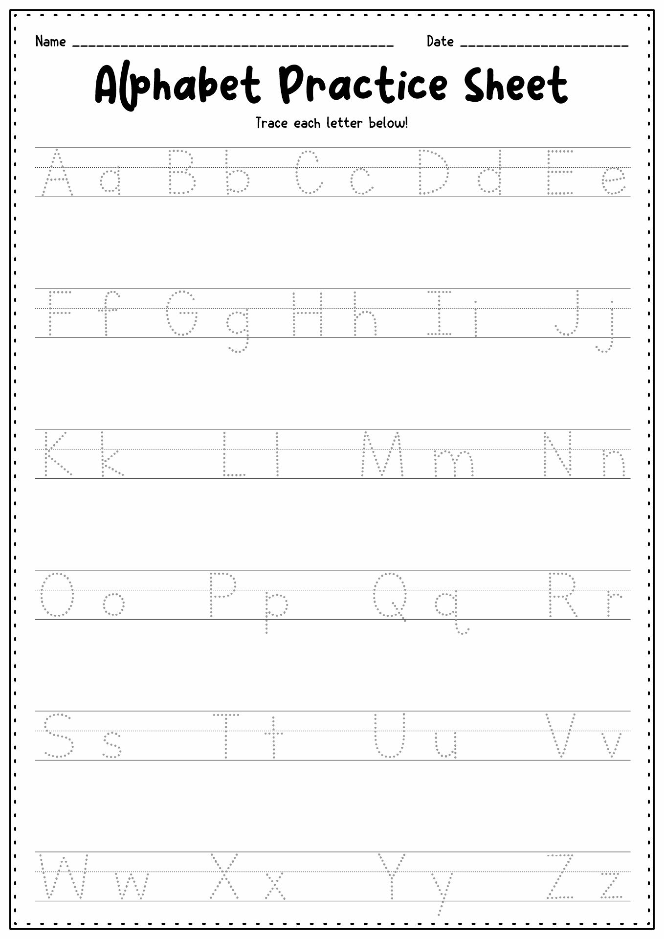 Learn To Write Alphabet Letters Printable