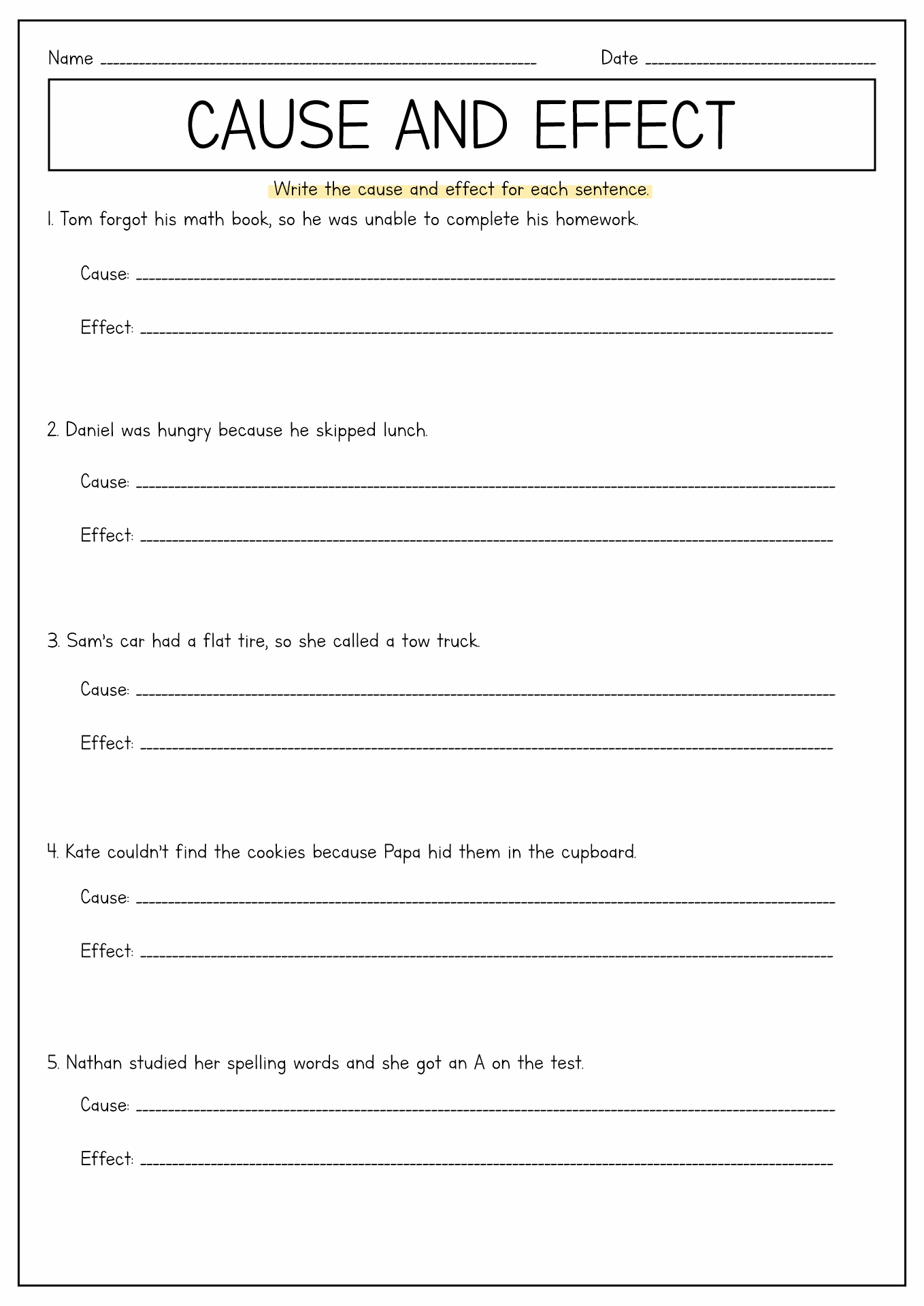 14 Cause And Effect Kindergarten Worksheets Worksheeto