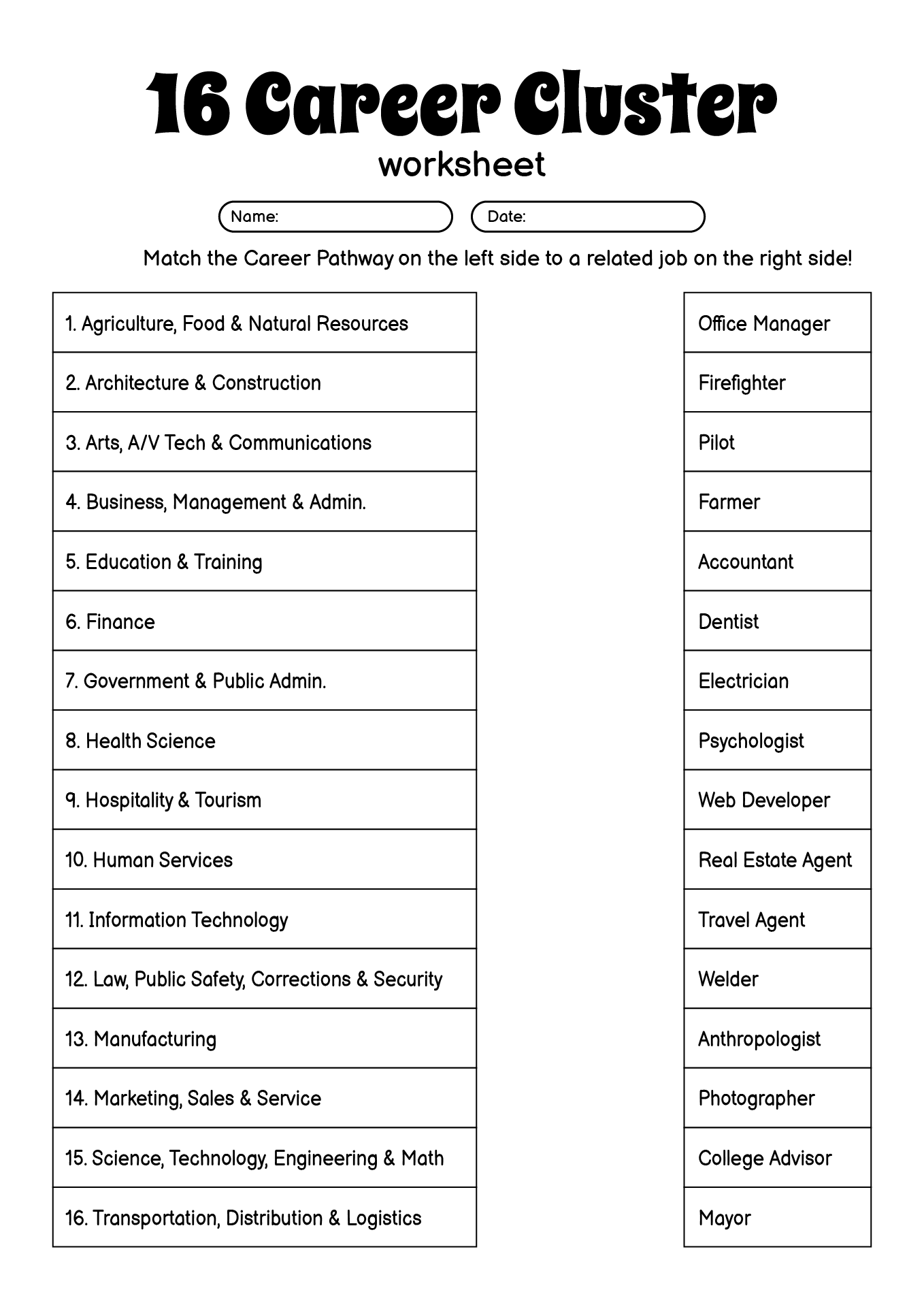14 Career Pathways Worksheets Worksheeto 14 Career Pathways Worksheets Worksheeto