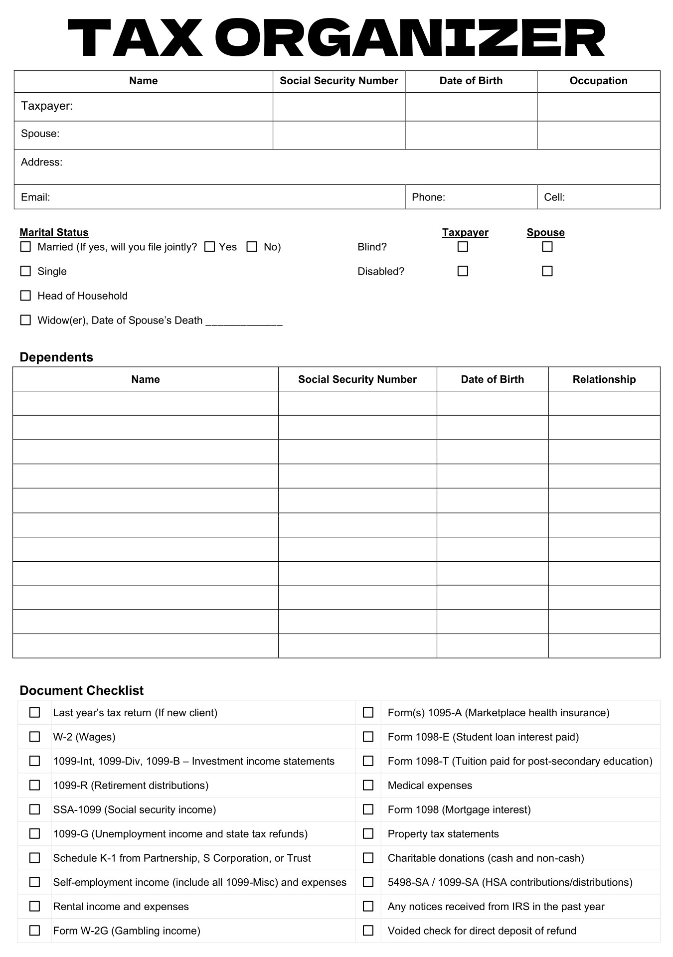 8 Tax Preparation Organizer Worksheet Worksheeto 8 Tax Preparation Organizer Worksheet Worksheeto