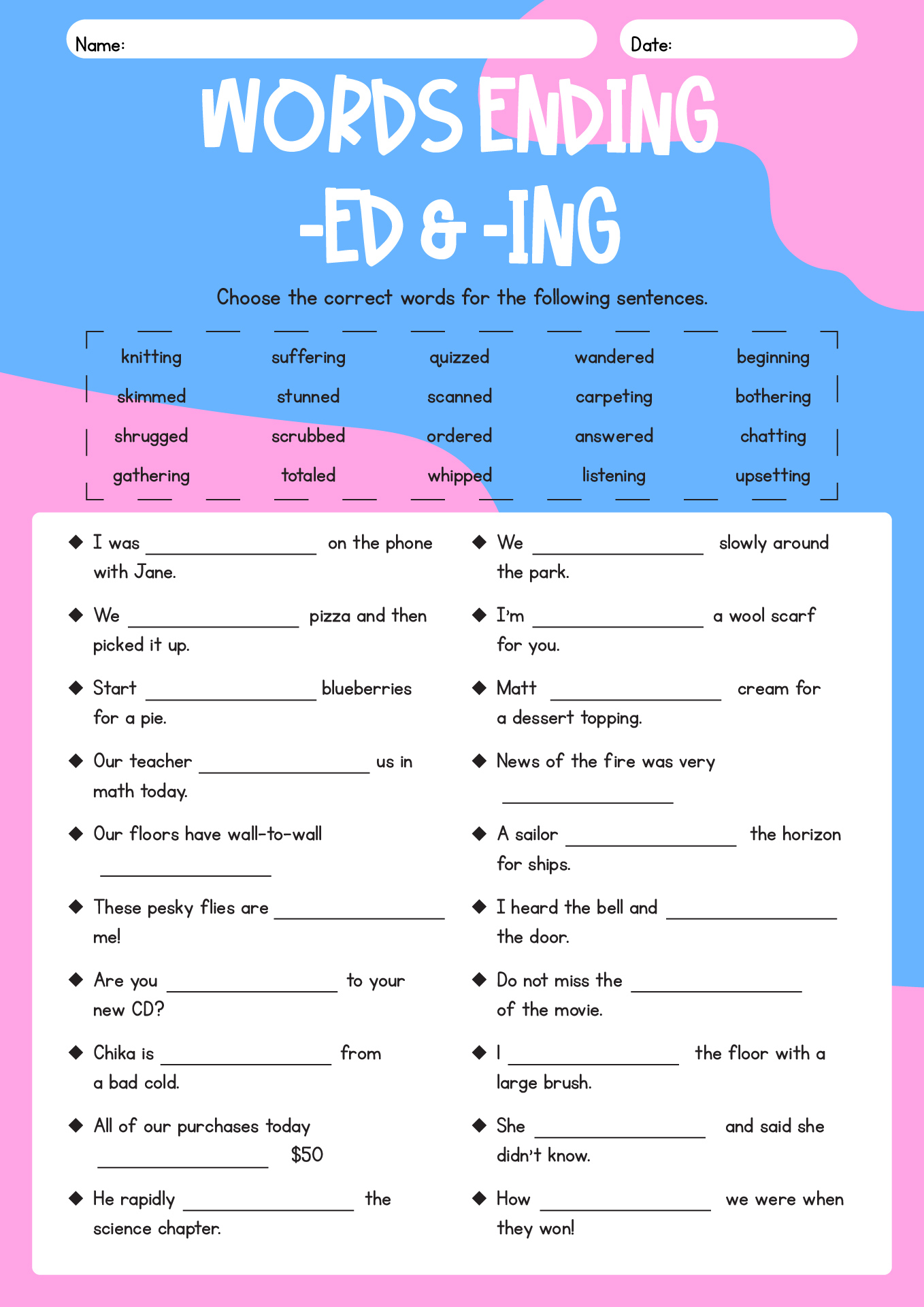 20 Adding The Suffix Ed And ING Worksheet Free PDF At Worksheeto 20 Adding The Suffix Ed And ING Worksheet Free PDF At Worksheeto