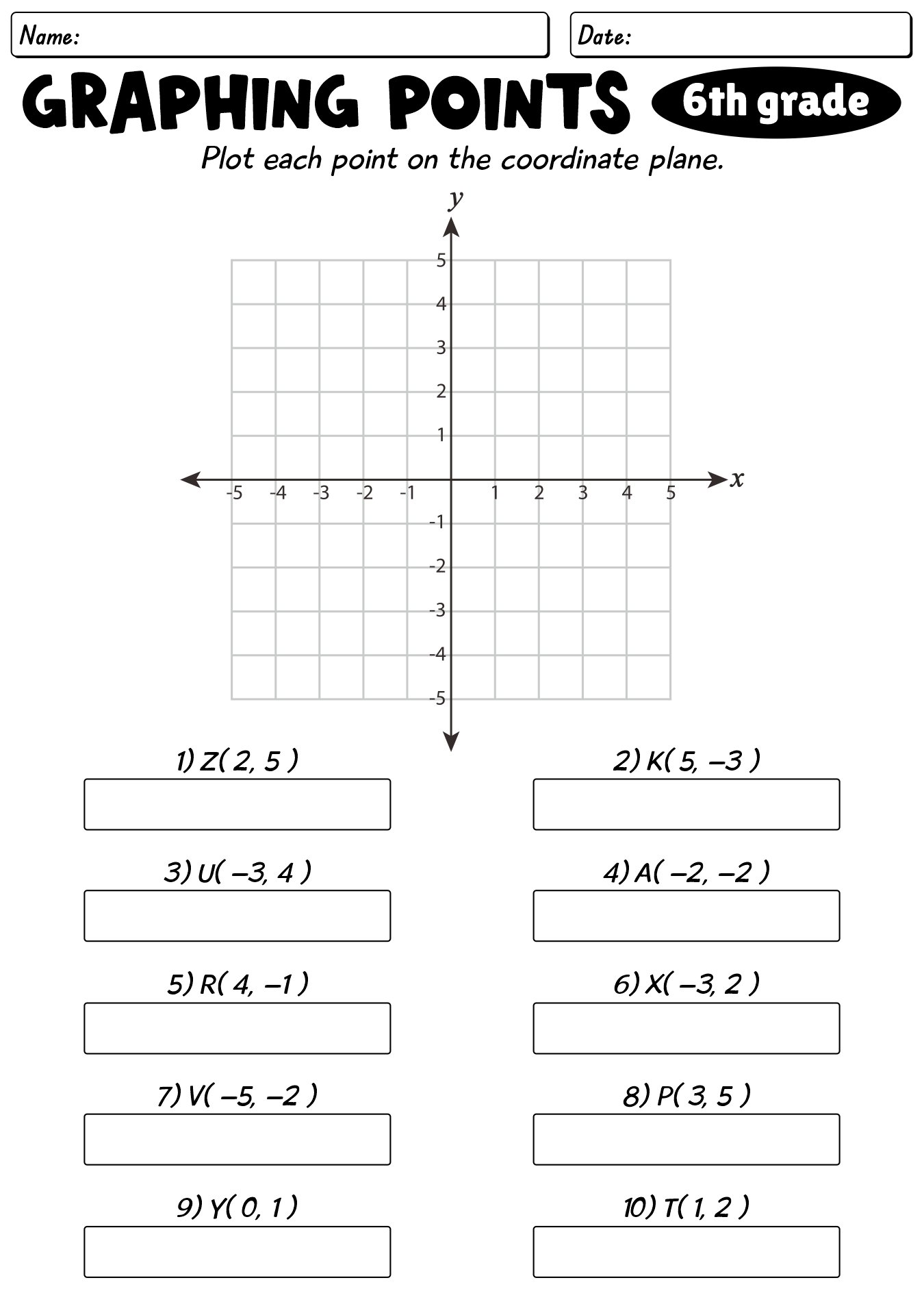 10 Graphing On A Coordinate Plane Worksheet Worksheeto