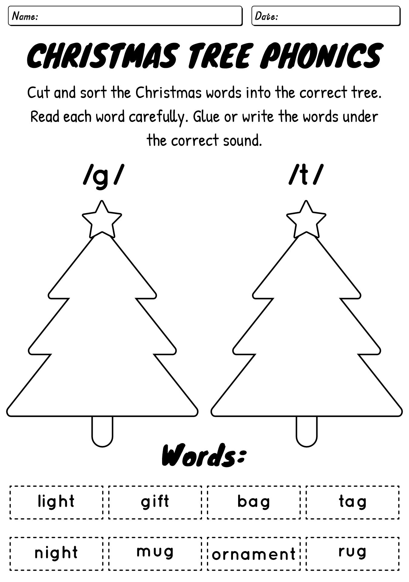 13 Christmas Phonics Worksheets - Free PDF at worksheeto.com