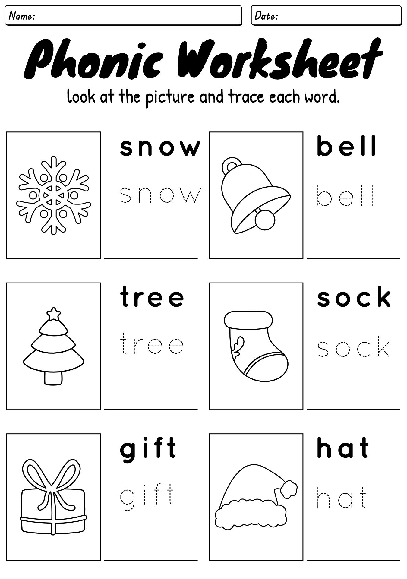 13 Christmas Phonics Worksheets - Free PDF at worksheeto.com