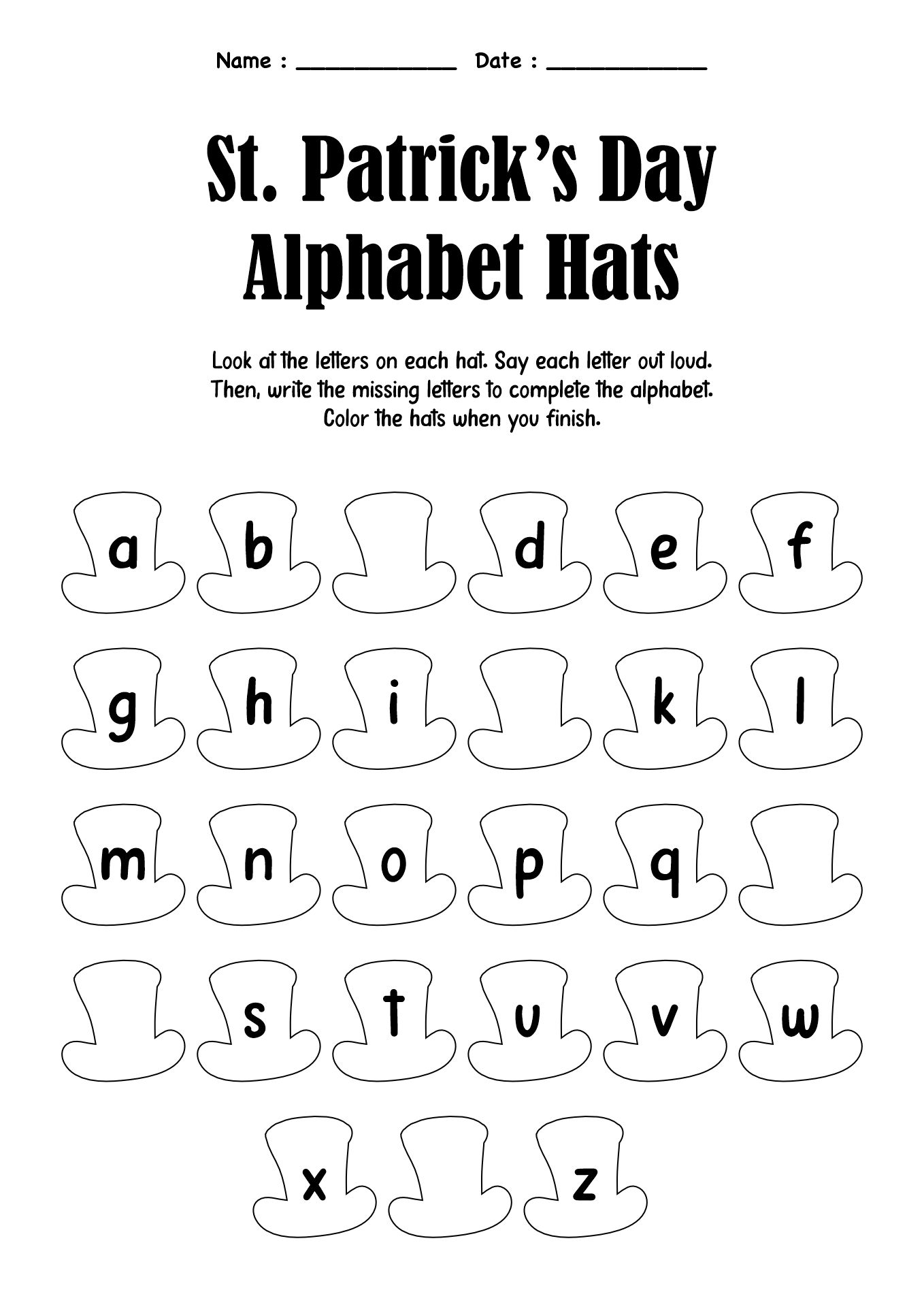 14 St. Patrick's Preschool Pattern Worksheets - Free PDF at worksheeto.com
