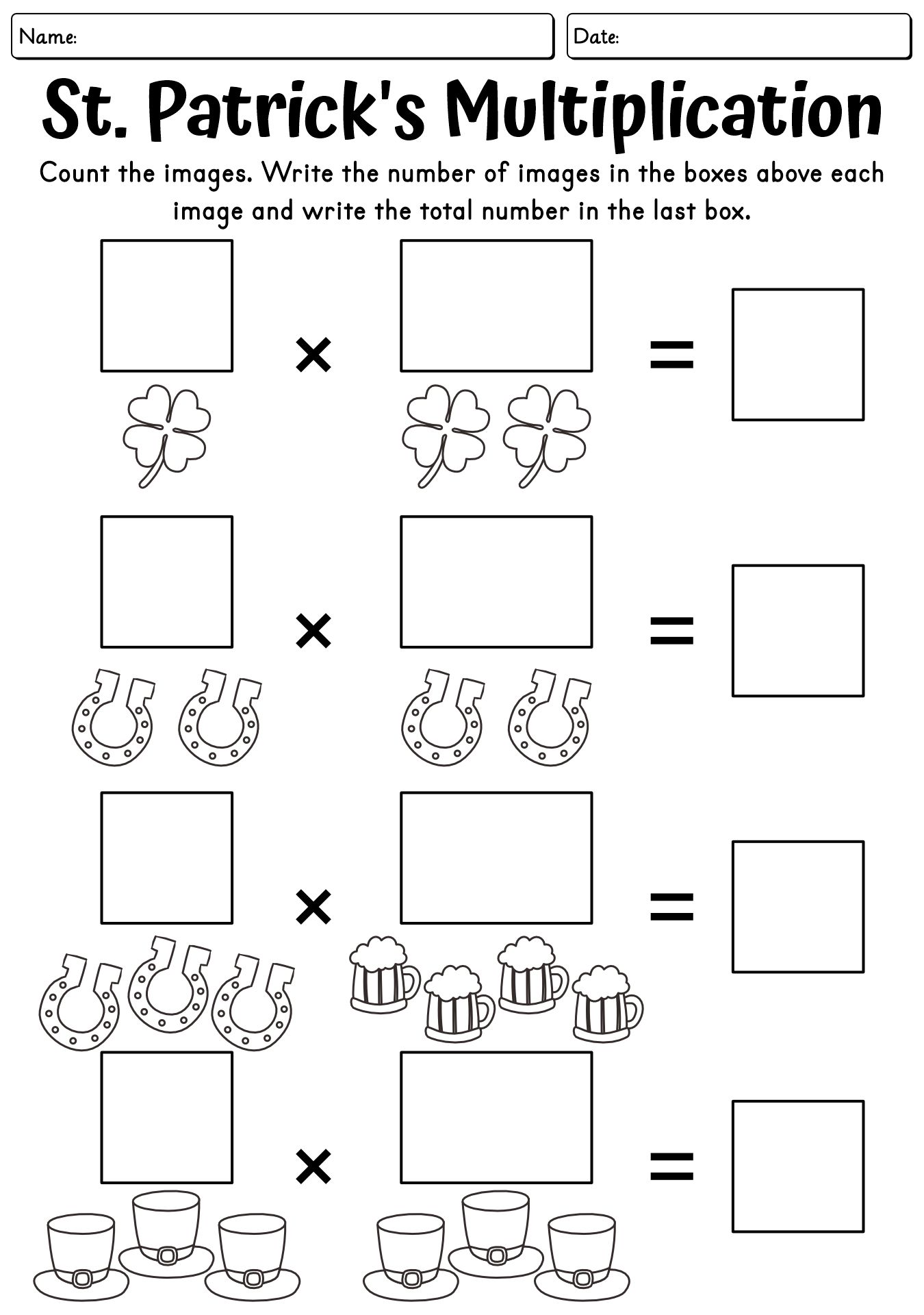 13 St. Patrick's Day Math Multiplication Worksheet - Free PDF at ...