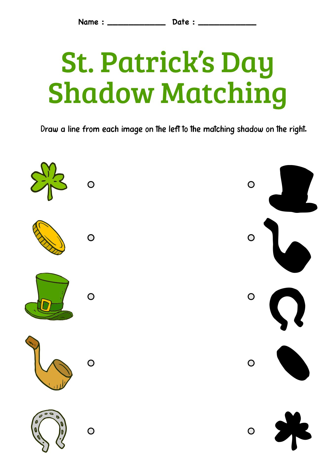 14 St. Patrick's Preschool Pattern Worksheets - Free PDF at worksheeto.com