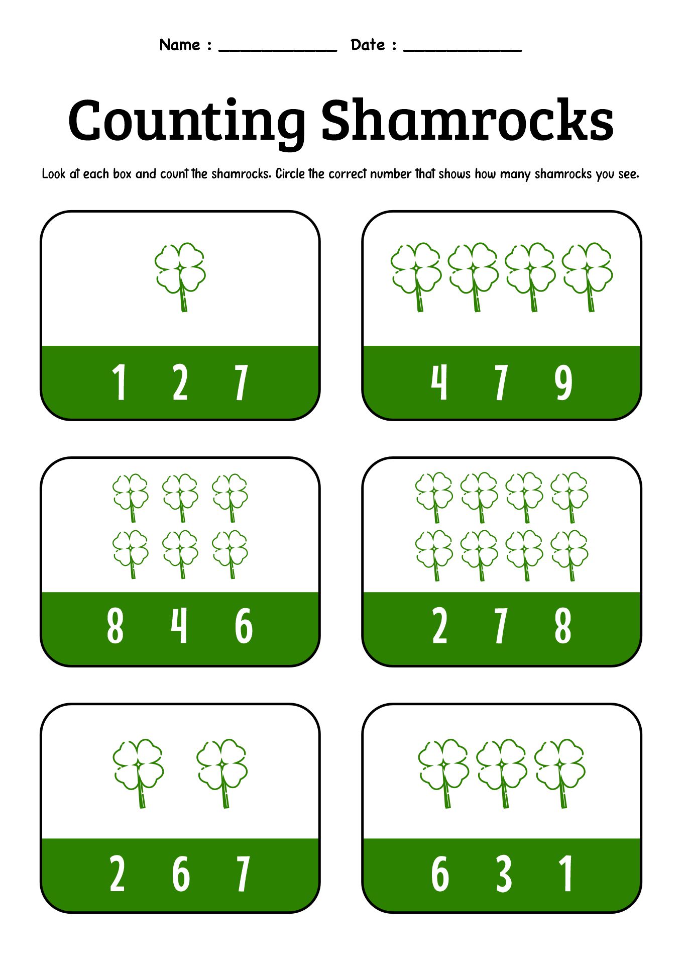 14 St. Patrick's Preschool Pattern Worksheets - Free PDF at worksheeto.com