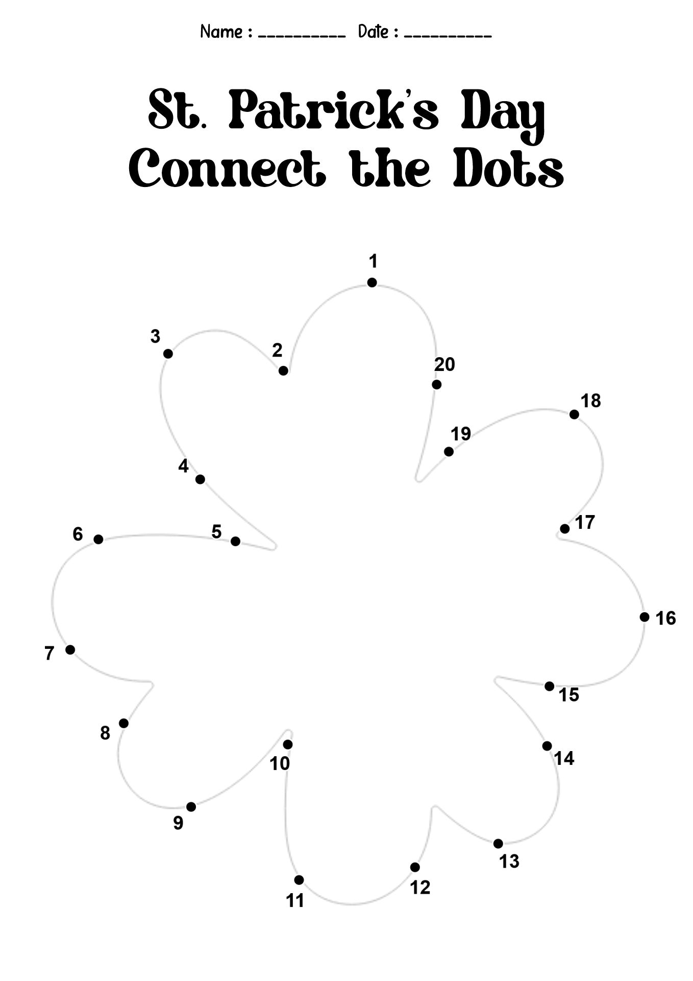 11 St. Patrick's Day Connect The Dots Worksheet - Free PDF at ...